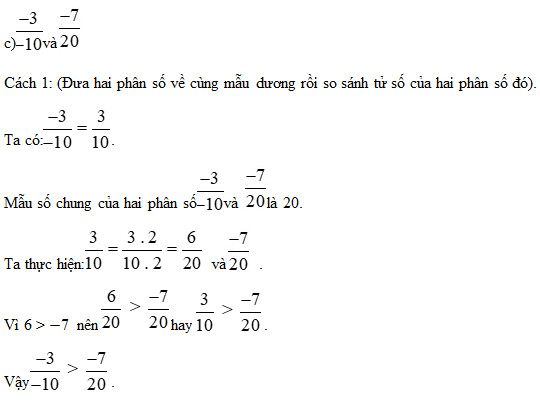 Giải toán lớp 6 trang 15, So sánh phân số tập 2 sách Chân Trời Sáng Tạ