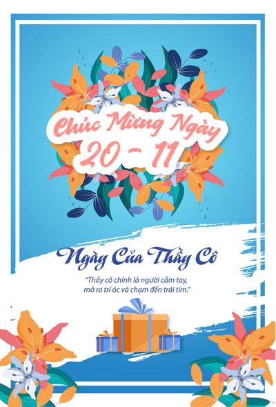 Mẫu Poster 20/11 - Poster chào mừng ngày nhà giáo Việt Nam