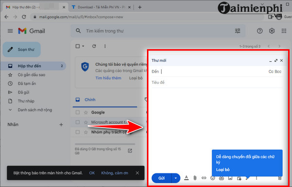 Hộp thư Gmail, cách mở, nhận, gửi mail trong Gmail