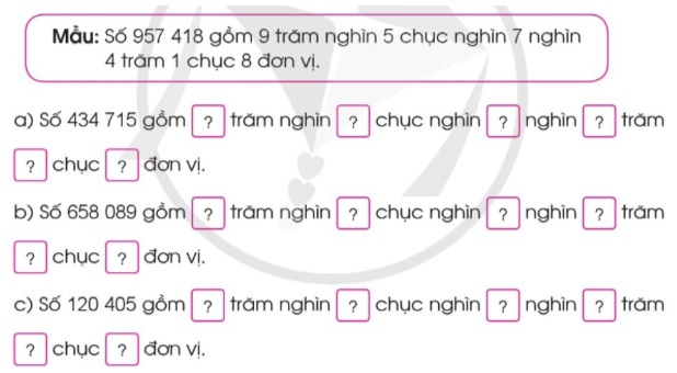 Giải toán lớp 4 trang 14, 15, 16 sách Cánh Diều tập 1, Các số trong ph