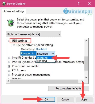 Bật chế độ USB selective suspend trên Windows 10, tắt chế độ USB selec