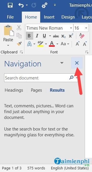 Sử dụng Navigation Pane trong Word, công cụ tìm kiếm dữ liệu