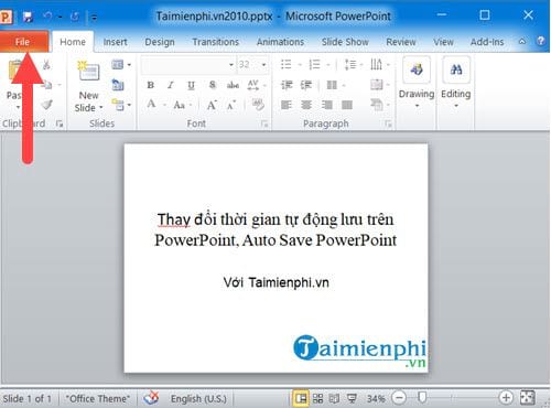 Đổi thời gian lưu tự động trên PowerPoint, Auto Save PowerPoint 2016,