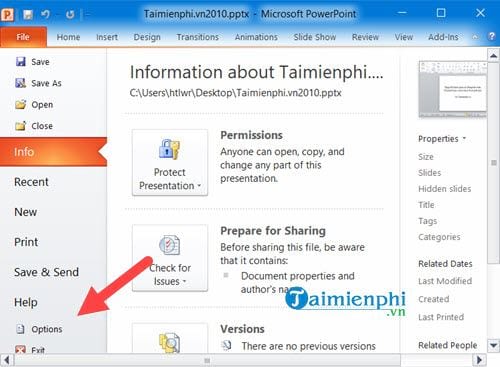 Đổi thời gian lưu tự động trên PowerPoint, Auto Save PowerPoint 2016,
