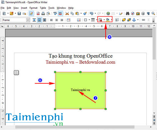 Tạo khung trong openoffice, tạo khung chữ trong văn bản Openoffice