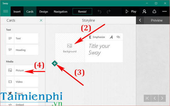 Tạo slide nhiều hình trong Microsoft Sway