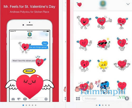 Sticker Valentine đẹp nhất cho điện thoại iPhone