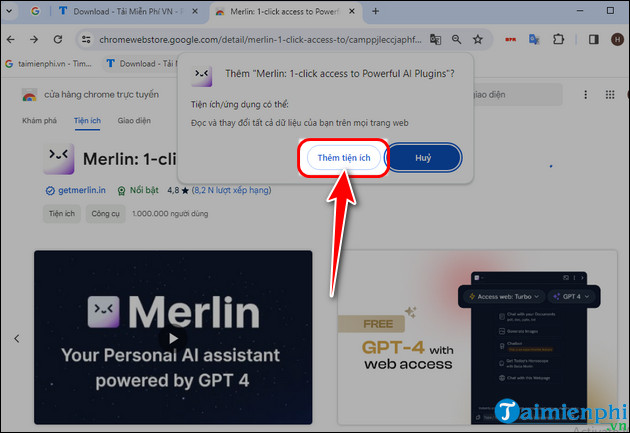 Cách cài đặt và sử dụng Merlin Chatgpt Chrome trên máy tính